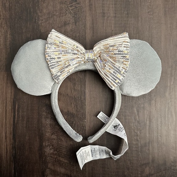 Disney | Accessories | Disney Parks Minnie Mouse Ears Headband Gold ...